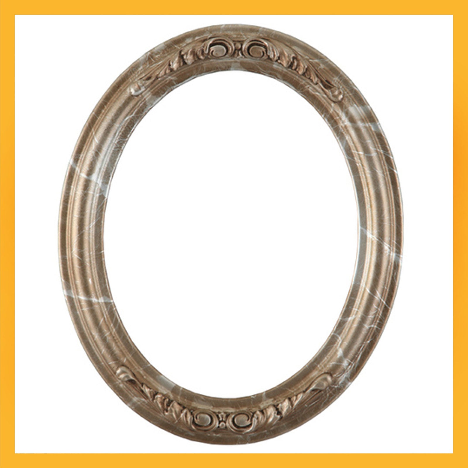 Victorian 1 7/8" Wide 461 Champagne Silver Oval Frame Bubble Glass ...